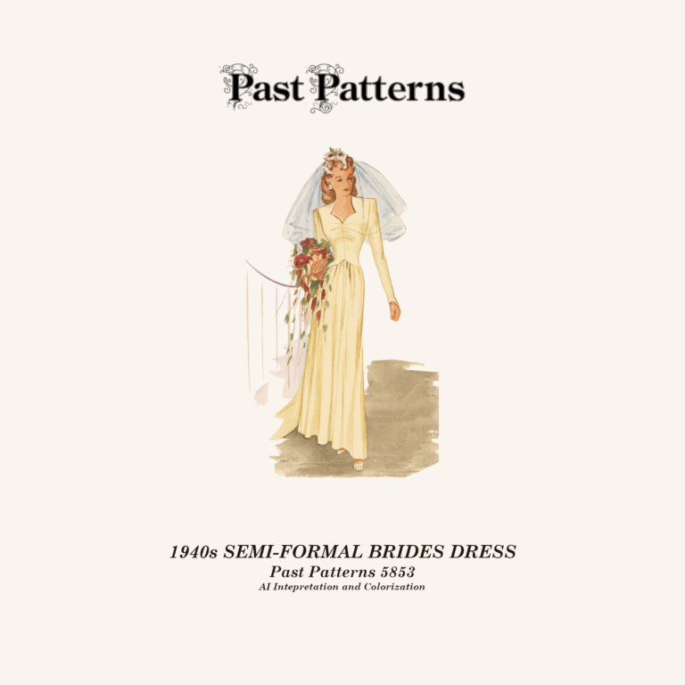1940s Semi-Formal Brides Dress Sewing Pattern | Past Patterns 5853